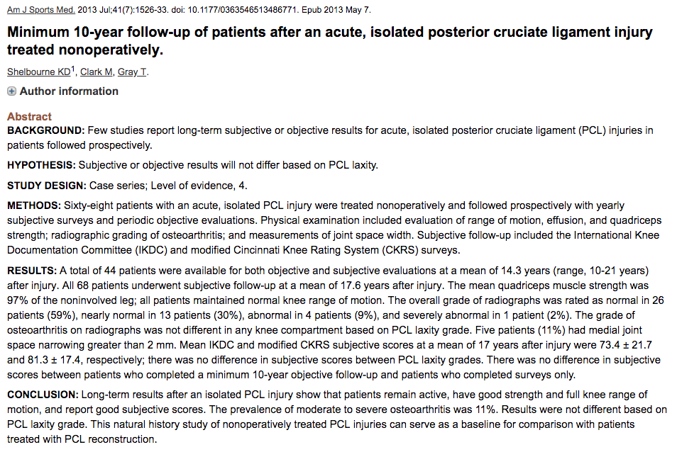 The PCL Injury (Posterior Cruciate Ligament)