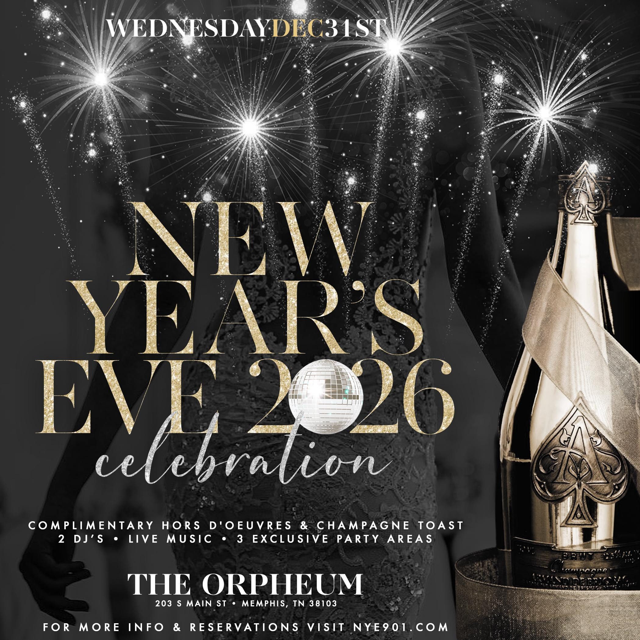 New Years Eve Celebration 2026 @ The Orpheum Theatre | Socialite Sunday ...