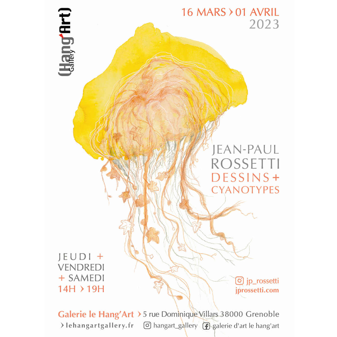 Hang'Art expose Jean-Paul Rossetti - DESSINS + CYANOTYPES | PAG