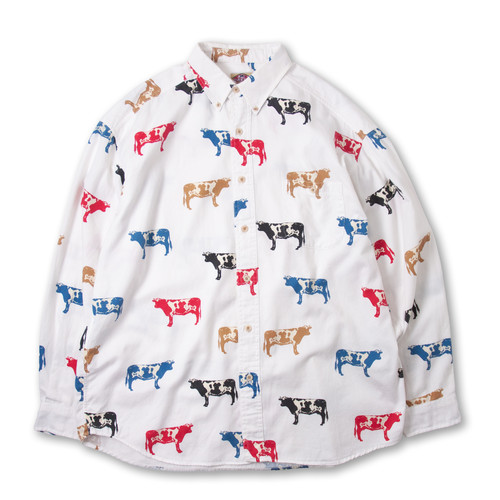L 1990s BARN FLY Holstein Cow Button Down Shirts Made in USA | FREEWAY ...