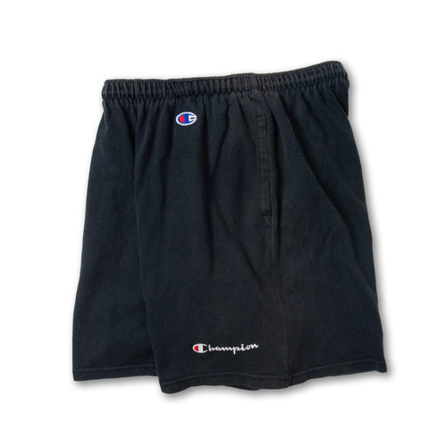 1980s Champion Blue Tag Sweat Shorts Black Fade | FREEWAY WEB STORE