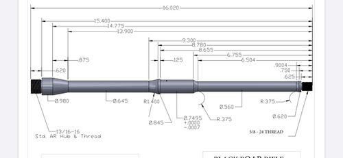BBR68 16” Stainless 6.8 SPC II Barrel | Black Boar Rifles