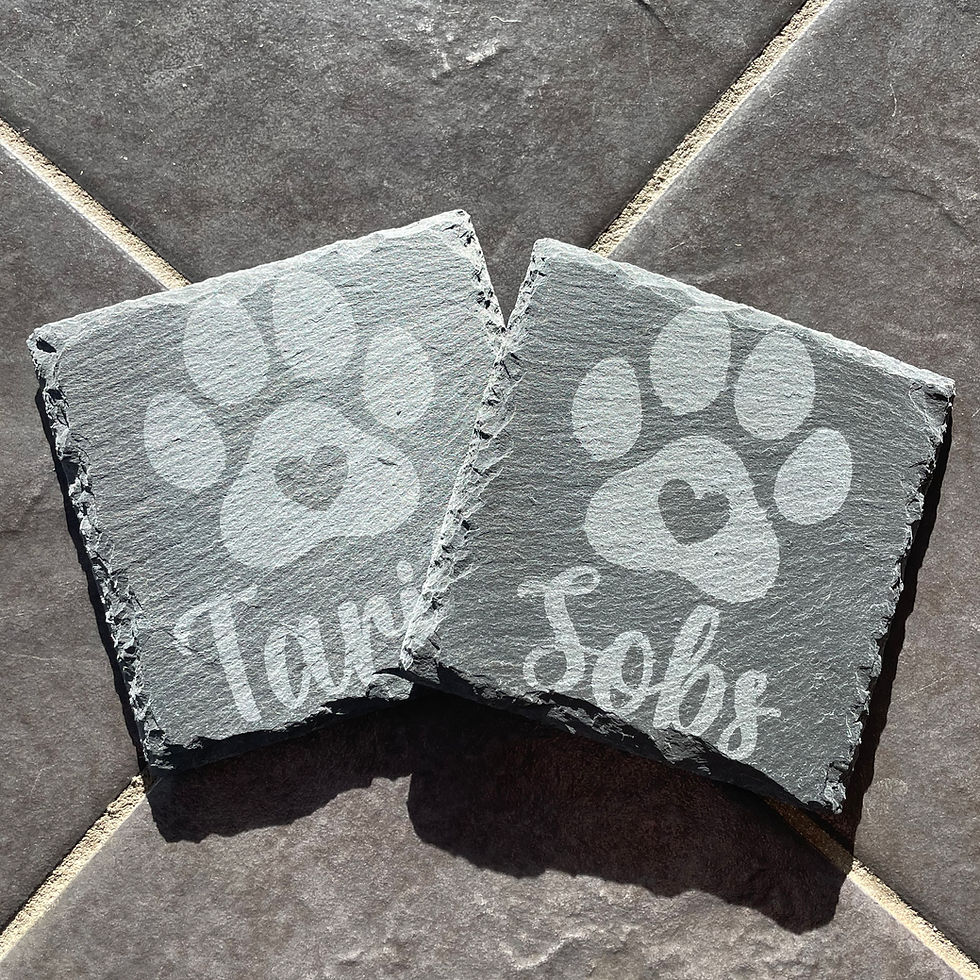 Personalised Slate coasters | Husky Tails UK