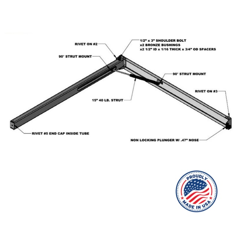 90 DEGREE SWING OUT SHOWER AWNING BRACKET | Kingdom Camping