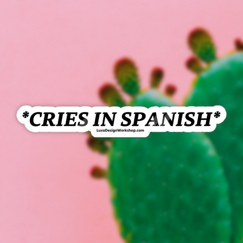 Cries in Spanish Meme Sticker | Chispa y Oro