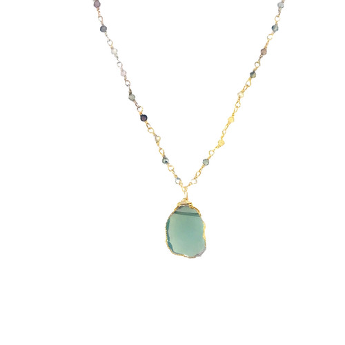 Gemstone Slice Necklaces | Leela Grace Jewelry