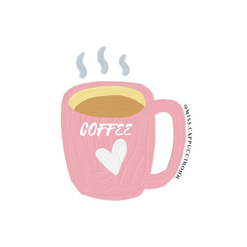 Stickers - Pink cup (3.8cms) | Miss Cappuccino HN