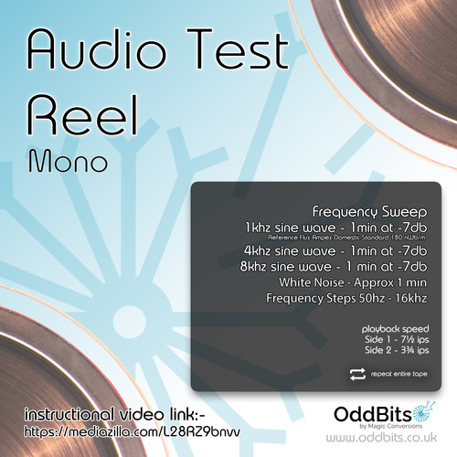OddBits Reel to Reel Test Tape ½ Track [Mono] - ¼ Inch Tape Width | Oddbits