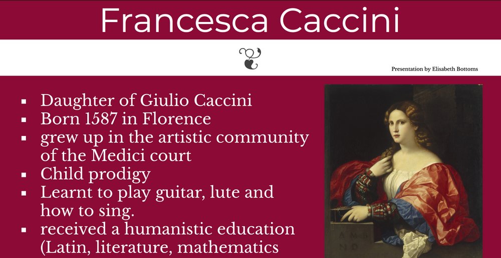 Francesca Caccini - a baroque superstar