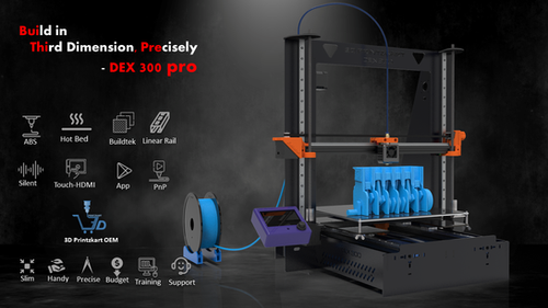 Dex 300 Pro - MSME FDM 3D Printer- Made in INDIA | Printzkart