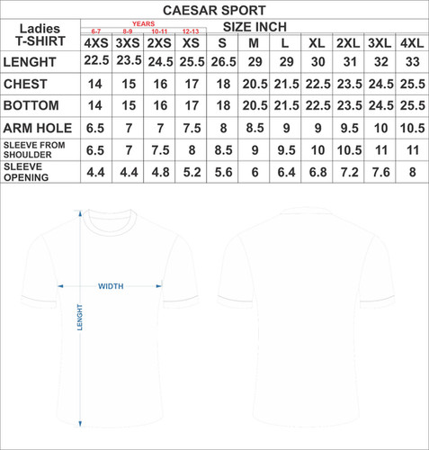 Size chart | CAESAR SPORTS