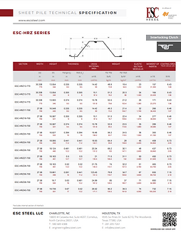 HRZ Sheet Piles - ESC Steel LLC | USA & Canada