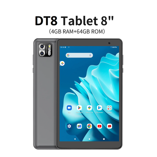 NEW 8 inch Android Tablets 8GB+64GB Dual Camera Bluetooth WIFI- DT8 ...