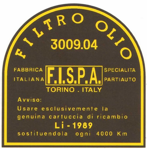 Fispa Oil Filter Bowl Sticker (Decal), Black And Yellow | AlfaStop ...