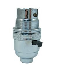 Chrome BC Lampholder with Push Bar Switch | Rodusi Lighting