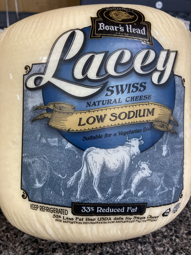 1/2 Lb. Boar's Head Lacy Swiss Cheese lower sodium | marino-meats