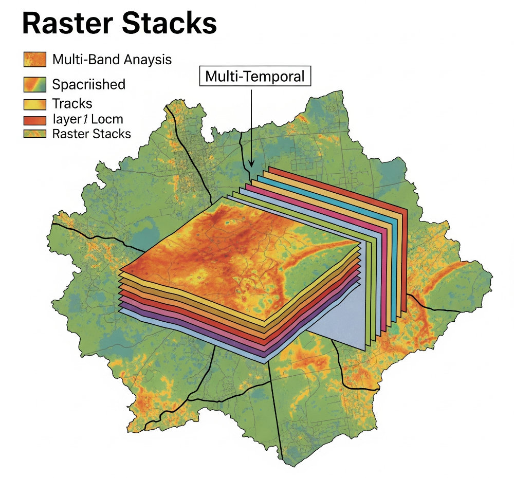 Raster Stack | Common GIS terms | GeoWGS84.ai