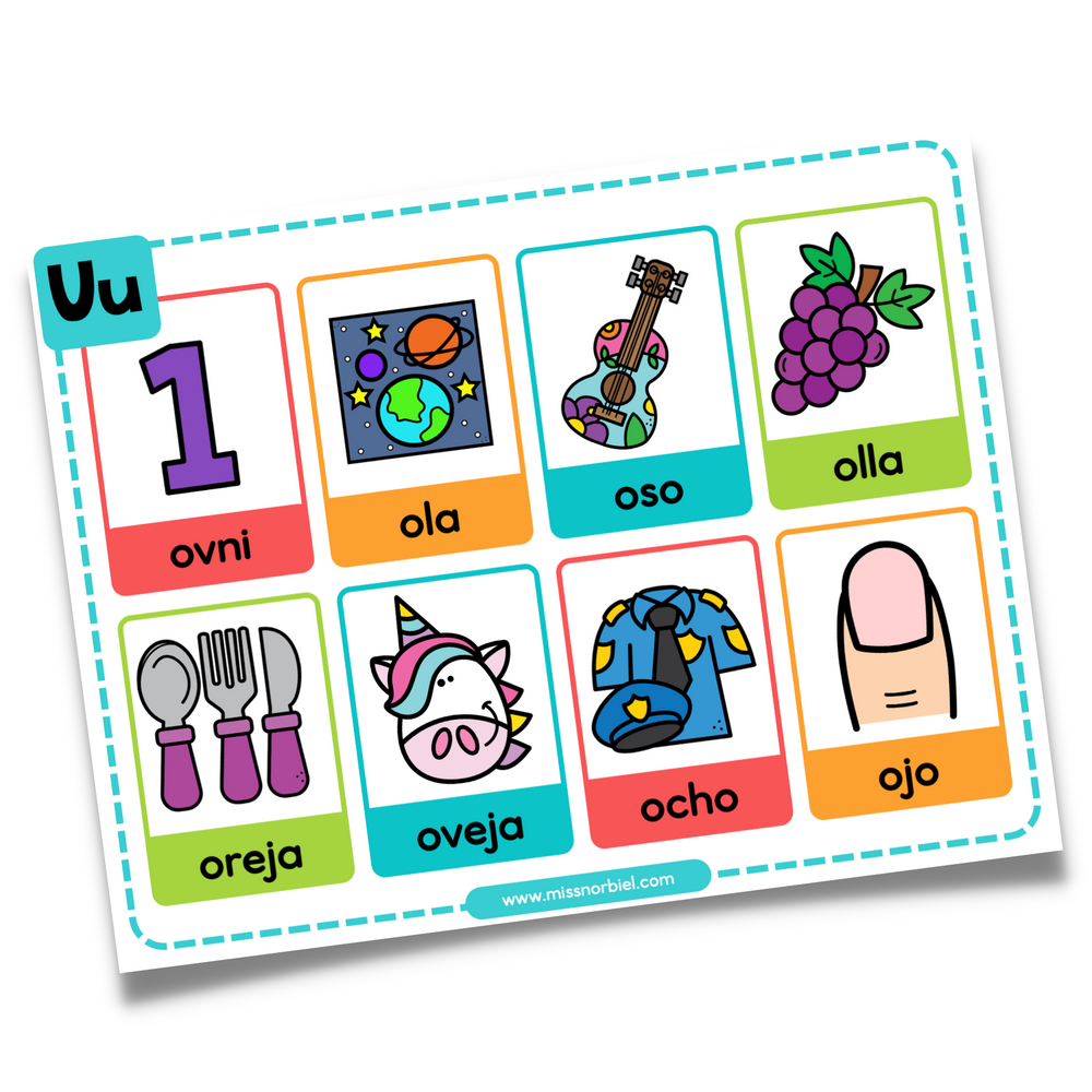 Palabras con u para niños