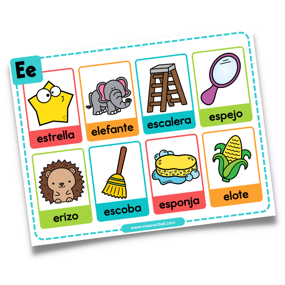 Palabras con e para niños