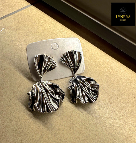 Metal Mirage – Sculpted Petal Earrings | Lynera Jewels