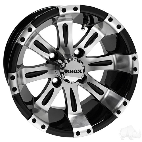 RHOX Vegas, Machined w/Black w/ Center Cap, 12x7 ET-25 | Revolution ...