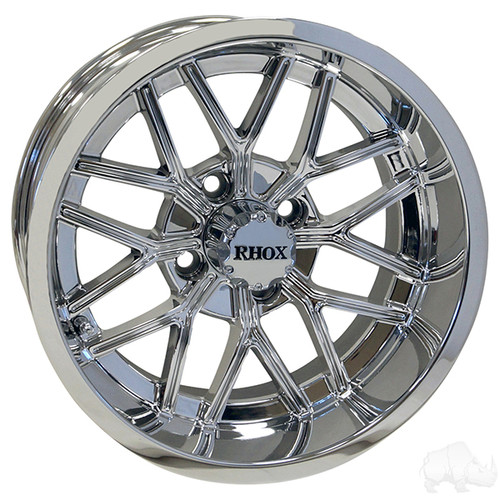 RHOX RX281, Chrome w/ Center Cap, 14x7 ET-25 | Revolution Golf Cars