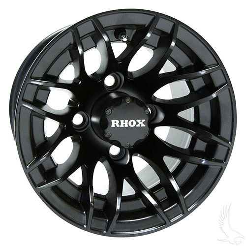 RHOX RX175, Gloss Black, 10x7 ET -25 | Revolution Golf Cars