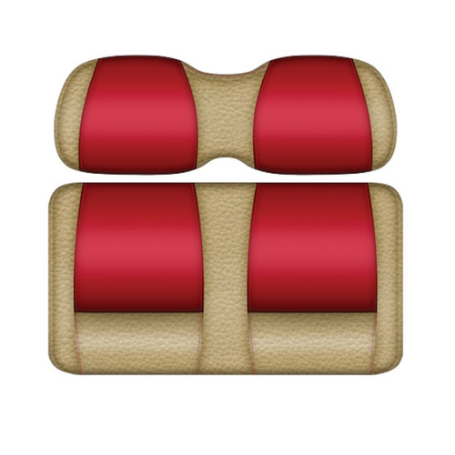 DoubleTake Veranda Front Cushion Set, Sand/Ruby | Revolution Golf Cars