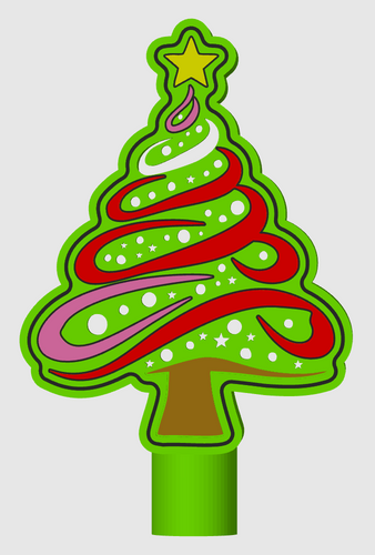 Swirl tree Wand, (Wand Handle Not Includ | STL Things