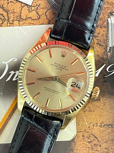 🌈🌈新返貨啦🌈🌈Vintage Rolex Date 6537💛💛原裝香檳金面 18K金淨頭 💛💛狀態一流👍🏻👍🏻VU658（旺角店 ...