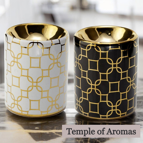 Geo Metallic Black & White - Oil Burners | Temple of Aromas
