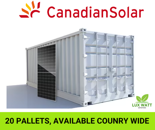 20 Pallets Canadian Solar 550w Container Order | Lux Watt