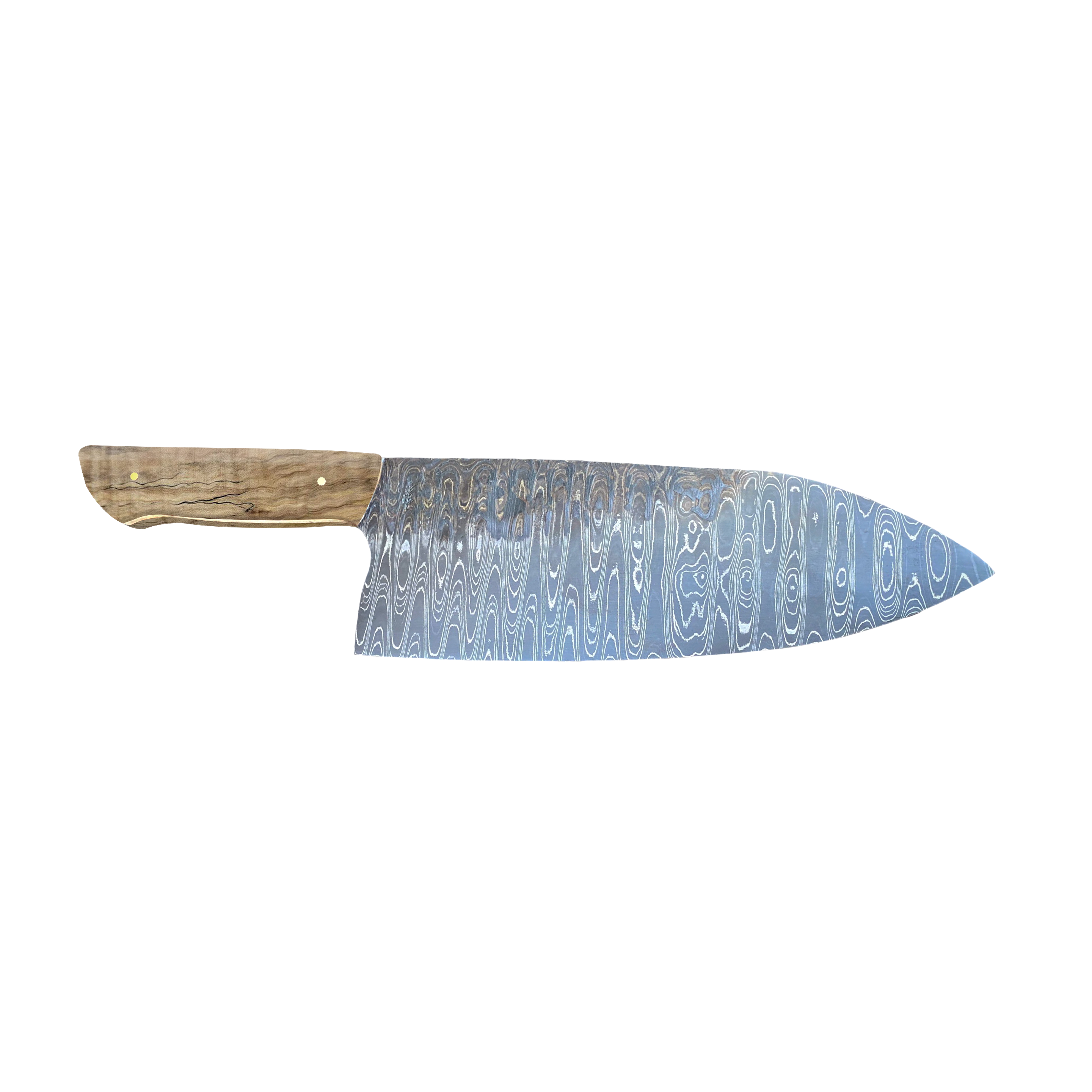 Damascus Santoku in Maple
