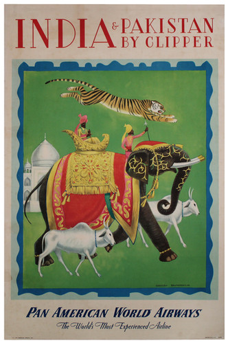 India & Pakistan by Clipper | Pan Am Posters