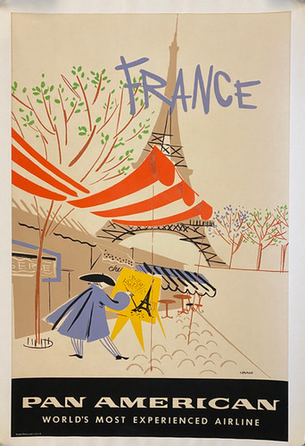 Pan Am France Vintage Poster | Pan Am Posters