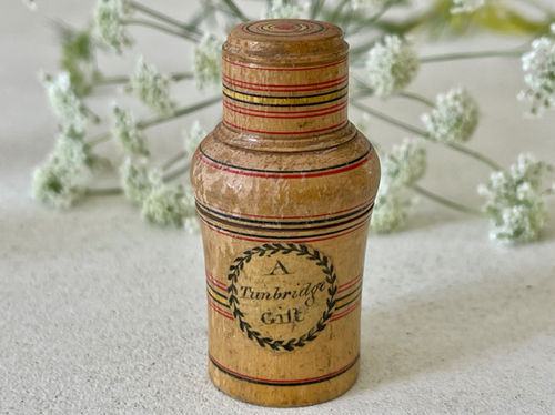An Antique Tunbridge Ware Scent Bottle & Case | treenantiquesdevon