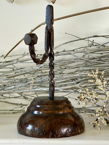 Antique Welsh Rushlight - on a walnut | treenantiquesdevon