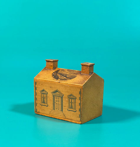 Antique House-Shaped Money Box | treenantiquesdevon