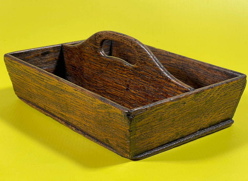 An Unusual Small Antique Oak Divided Tray | treenantiquesdevon