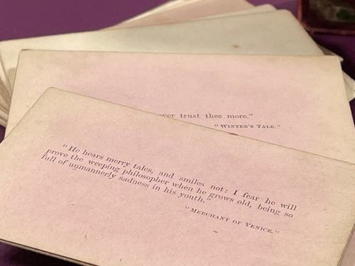 Antique Shakespeare Card Game | treenantiquesdevon