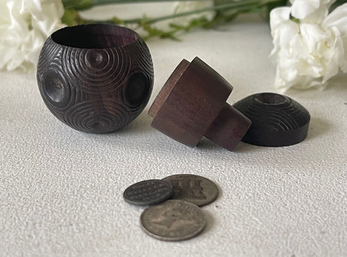 A Very Small Antique Puzzle Ball - with old coins | treenantiquesdevon