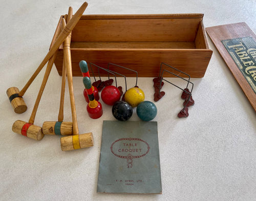 Antique Table Croquet Set - with original instructions | treenantiquesdevon