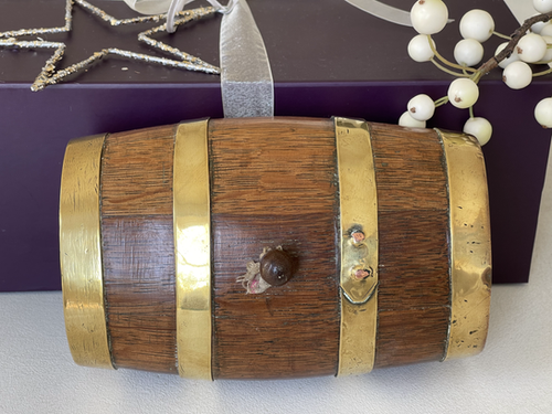 Antique Oak Costrel - small size | treenantiquesdevon