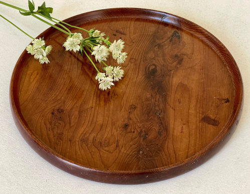 Antique Treen Yew Wood Small Tray | treenantiquesdevon