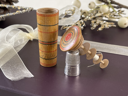 A Tunbridge Ware Multi-Spool & Thimble Holder | treenantiquesdevon