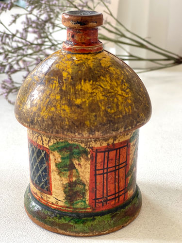 Antique Painted Cottage Money Box | treenantiquesdevon
