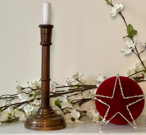 A Georgian Yew Wood Candlestick | treenantiquesdevon