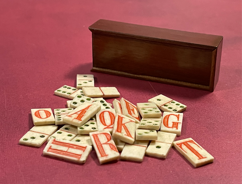 Antique Mini Dominoes & Alphabet Set - complete | treenantiquesdevon