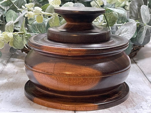 Antique Lignum Vitae Lidded Pot | treenantiquesdevon