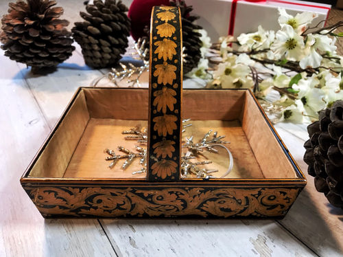 A Regency Pen work Sewing Basket | treenantiquesdevon